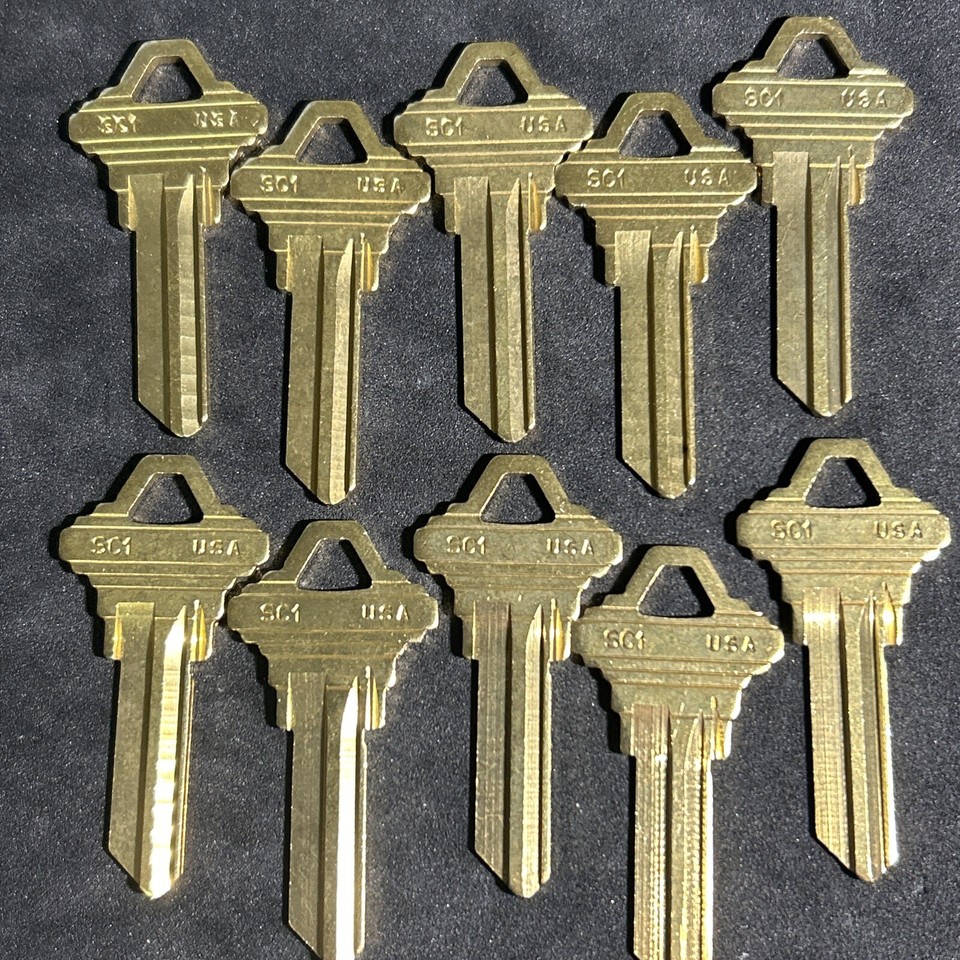 SCHLAGE SC-1 House Key Blanks Brass 10 PACK Maintenance RE Agency ...