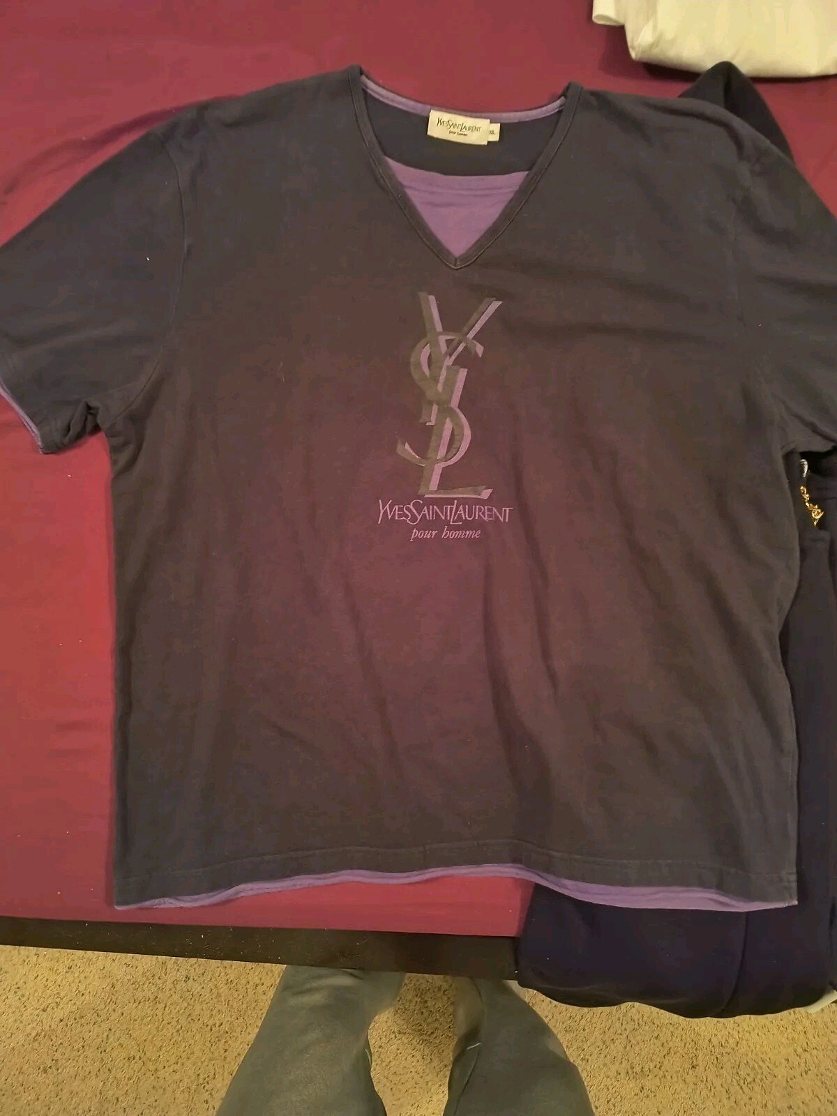 Yves Saint Laurent Mens Vintage YSL Black Tee XXL 2XL. Please See ...