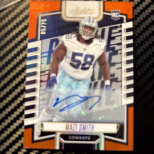 2024 Absolute Mazi Smith /75 Orange Rookie Auto RC #157 Dallas Cowboys ...