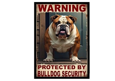 BULLDOG SIGN BULLDOG SECURITY METAL SIGN PLAQUE A6 A5 A4 | eBay UK