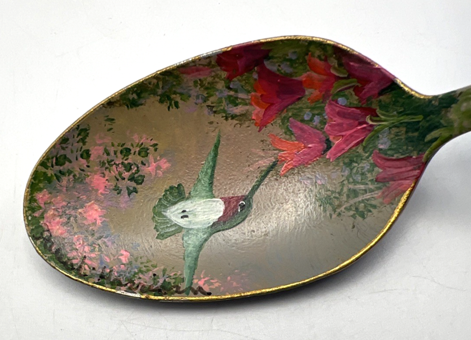 Hand-Painted Birds Souvenir Spoons Signed By R. Harrison Lot of 2 | eBay