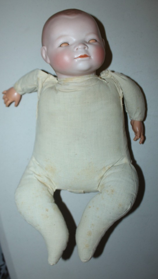 ANTIQUE Bisque Doll BYE LO BABY Cloth Body GRACE STOREY PUTNAM Lot HH ...