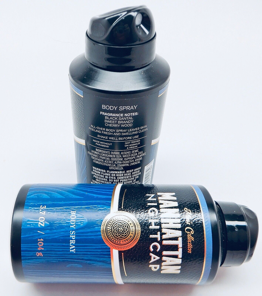 3 BATH & BODY WORKS MEN'S COLLECTION MANHATTAN NIGHTCAP BODY SPRAY MIST ...