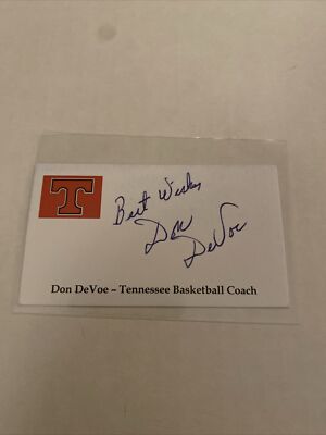 Don DeVoe Signed Business Card Sized Tennessee Basketball Autograph ...
