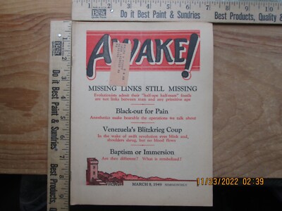 Awake! watchtower magazine mar 8 1949 Jehovah's Witnesses | eBay