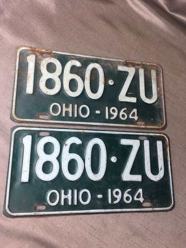 1964 Ohio License Plate matched vintage pair | eBay