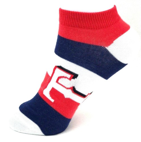 Texas Rangers Ladies Pro Stripe Ankle Socks Red Navy White Logo on Foot ...
