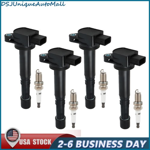 4X Ignition Coils +4X Iridium Spark Plugs UF311 For Honda Accord Civic ...