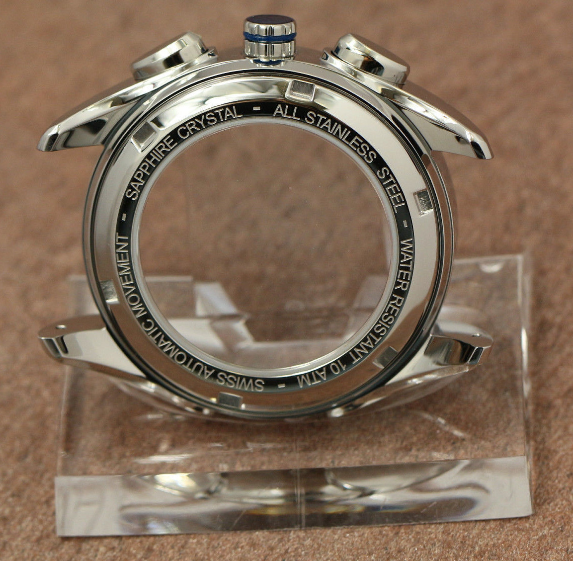 Watch Case for ETA Valjoux 7750 / 7753 Chronograph Sapphire 38mm 10 ATM ...