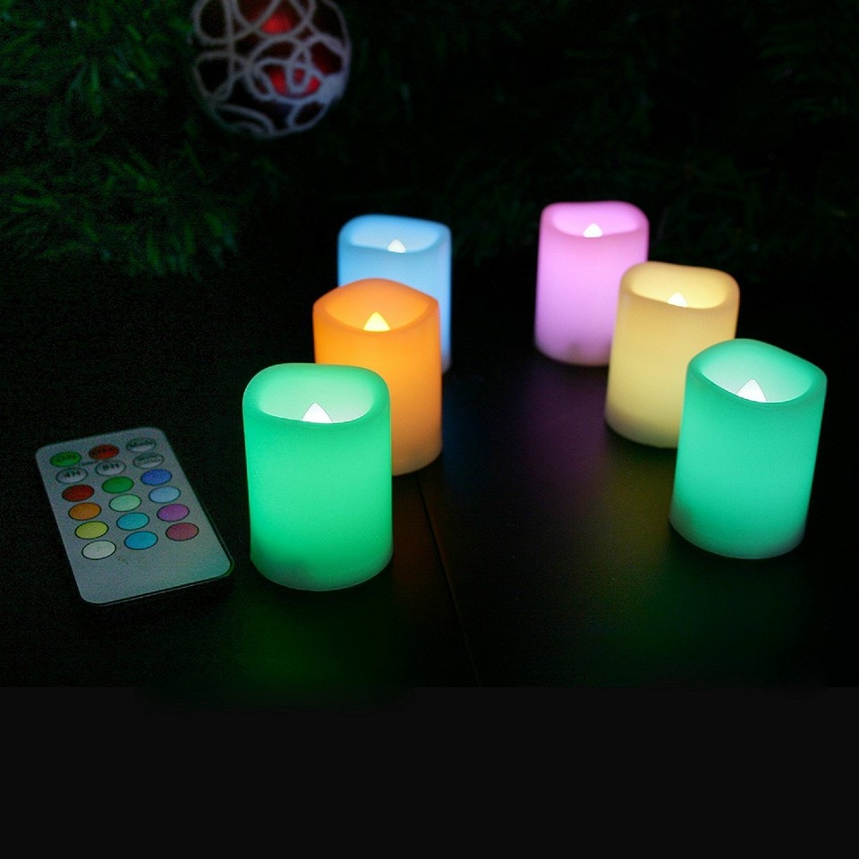 Flameless LED Battery Operated Color Changing Votive Candles with ...