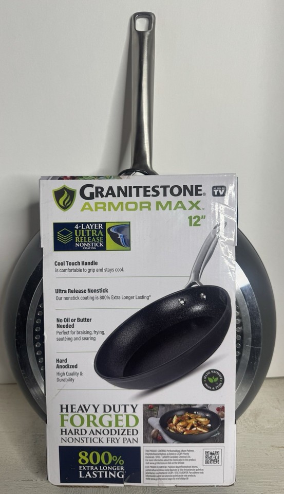 Granitestone Armor Max 12'' Hard Anodized Ultra Durable Nonstick Fry ...
