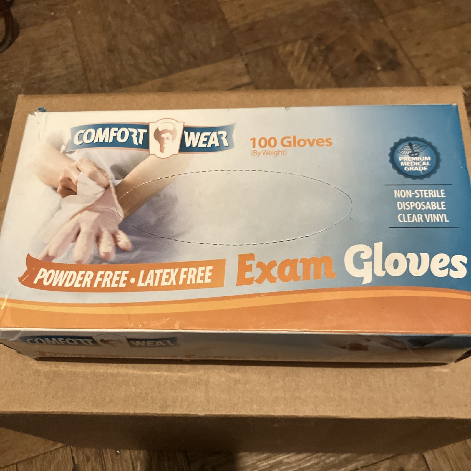 6 Comfort wear power free Latex free Exam Gloves Large 100 Gloves 6X ...