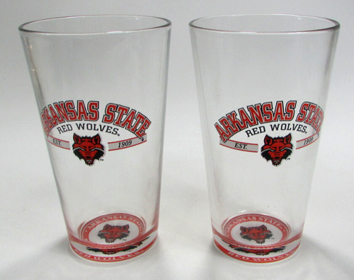 Arkansas State Red Wolves Graphic Pint Glasses Set of 2 Jonesboro ...