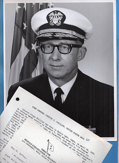 1973 Rear Admiral Chester Phillips Commander Naval Security Group ...