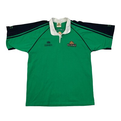 McCawleys Irish Bar Rugby Polo Shirt Mens M Medium Green Heavy Cotton ...