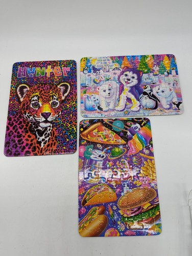 Lot/3 Lisa Frank Neon Puzzles Hunter Cheetah Junk Food Husky Mini ...