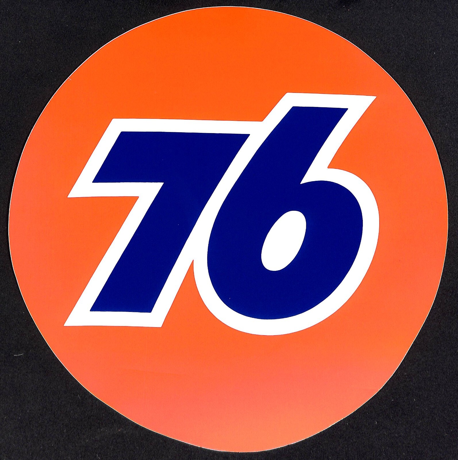 Union 76 Gas / Gasoline Large 12" dia. Original Vinyl c1988 Decal NOS ...