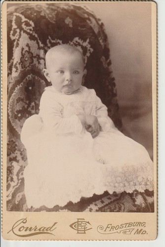 Cabinet Card of a Baby 1880s era by Courad Photo Studio of Frostburg ...