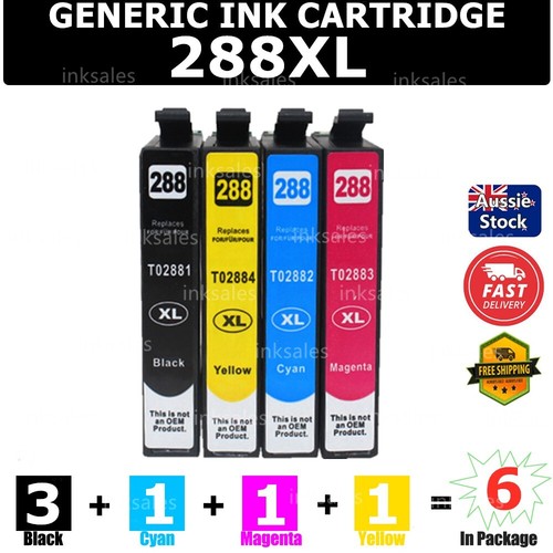 6x 288XL 288 E288 T288 Generic Ink Cartridge For Epson XP240 XP340 ...