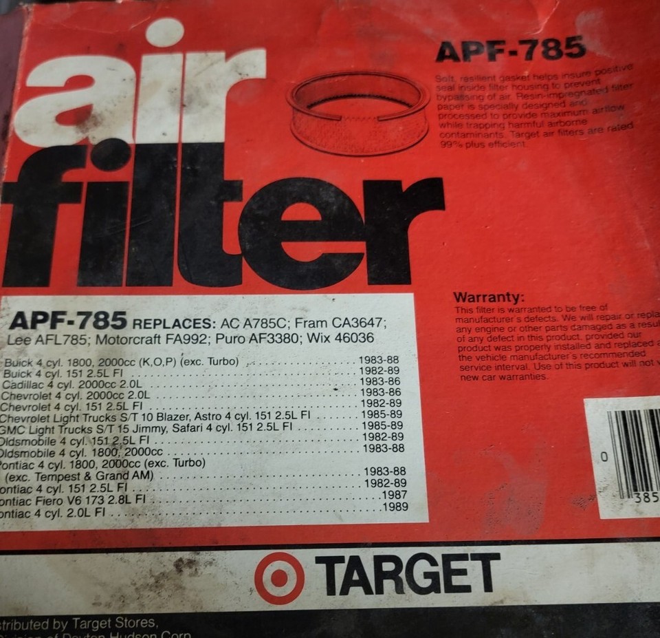 Air Filter Target APF785 NOS Replaces Af785 , CA3647 , 46036 , FA992 ...