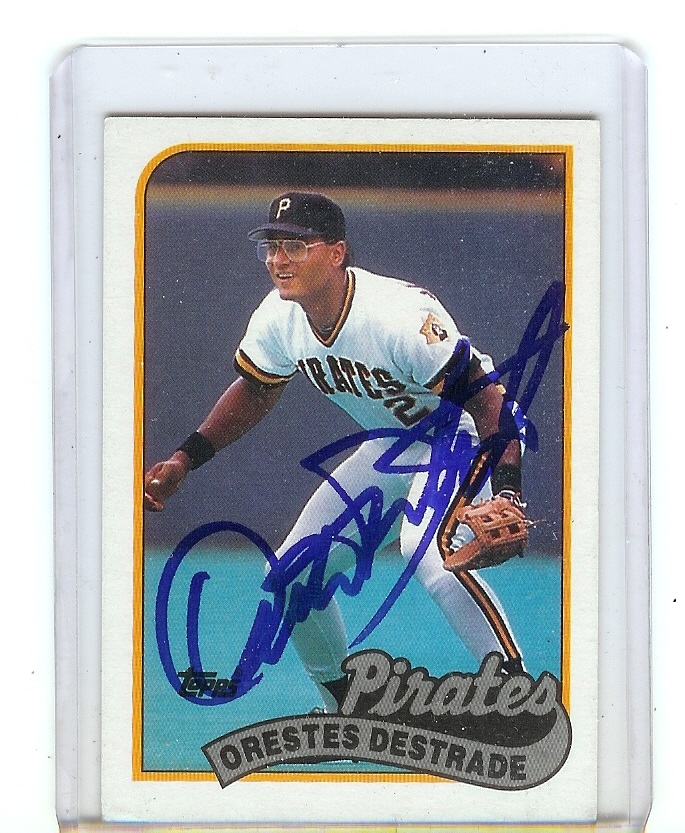 1989 TOPPS AUTOGRAPHED ORESTES DESTRADE ROOKIE CARD WITH COA FROM ...