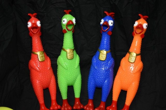 Animolds Squeeze Me Rubber Chicken Set of 6 - Random Colors - Party ...