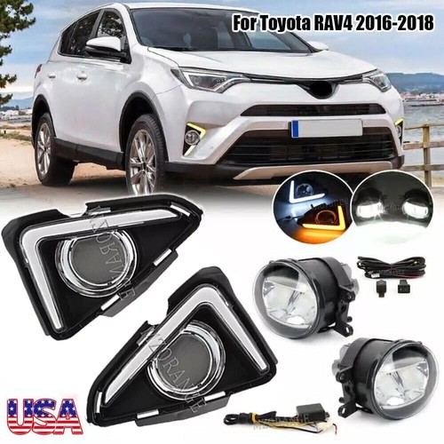 LED DRL Daytime Running Light For Toyota RAV4 2016-2018 w/ Turn Signal ...