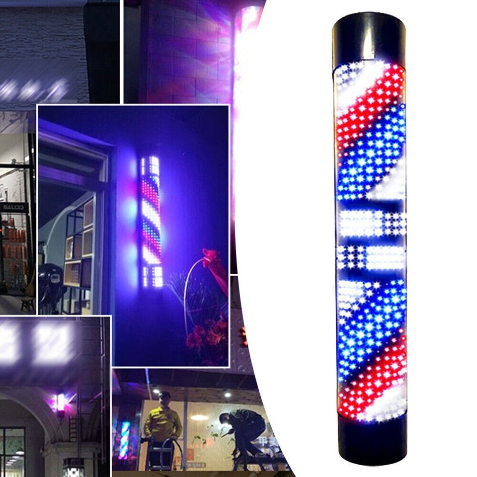 LED Rotating Wall Light Barber Pole Waterproof Salon Barber Pole Shop ...