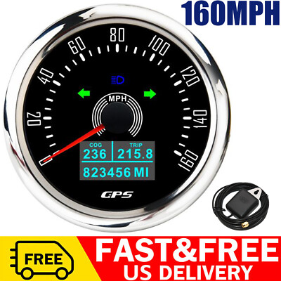 85mm Boat GPS Speedometer 0-160MPH Odometer Gauge Waterproof for Car ...