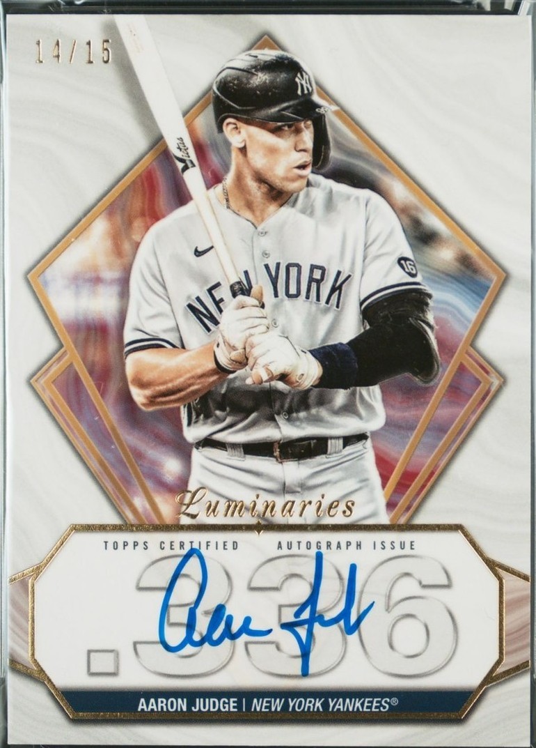 2022 Topps Luminaries - Hit Kings Autographs Aaron Judge #HK-AJ /15 (AU ...