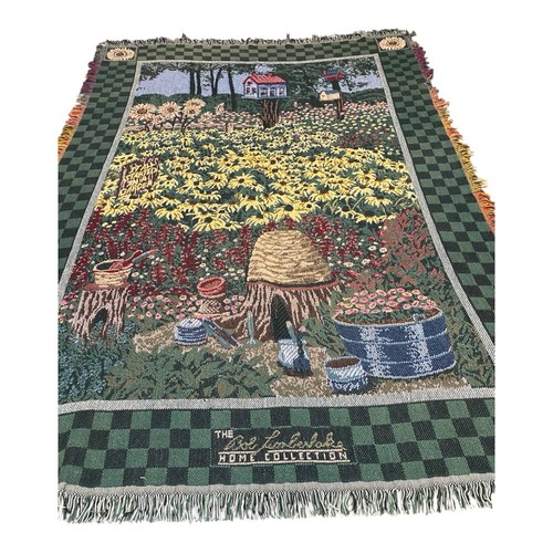 VTG Bob Timberlake Tapestry Throw Blanket 64X45 Floral Garden Sun ...