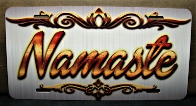 NAMASTE METAL CAR LICENSE PLATE. LOVE YOGA NAMASTE HINDUISM CAR LICENSE ...