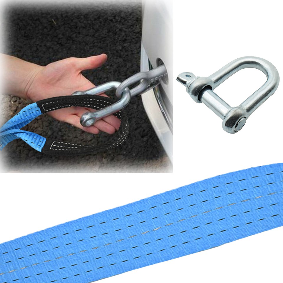 Heavy-Duty 8 Tons 2" x 16' Car Tow Rope Cable Towing Strap With Hooks ...