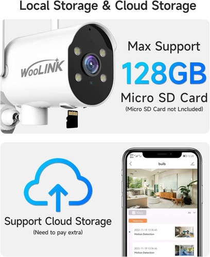 WOOLINK Solar Wireless Security Camera 1080P WiFi Solar Power CCTV ...
