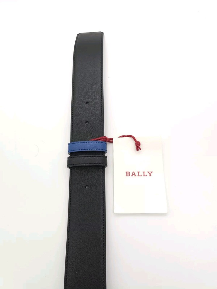 Bally B Chain Mens Leather Adjustable Reversible Belt Black /Neon EU ...