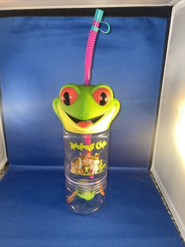 Rainforest Cafe Tree Frog 3D Head Travel Cup Water Bottle Souvenir With ...