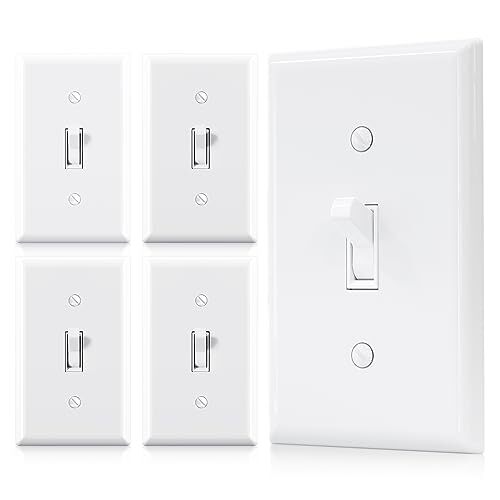 Single Pole Toggle Light Switch with Plate, 1Amp, Wall Plate Included 5 ...