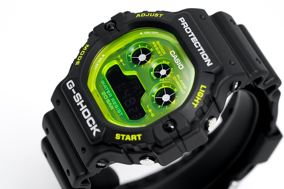 Casio G-Shock Watch Men's Shock Tech Skeleton Black/Green DW-5900TS-1DR ...