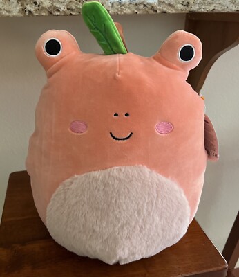 Squishmallow Fatima the Peach Frog 12 inch Plush NWT Rare Fuzzy Belly ...