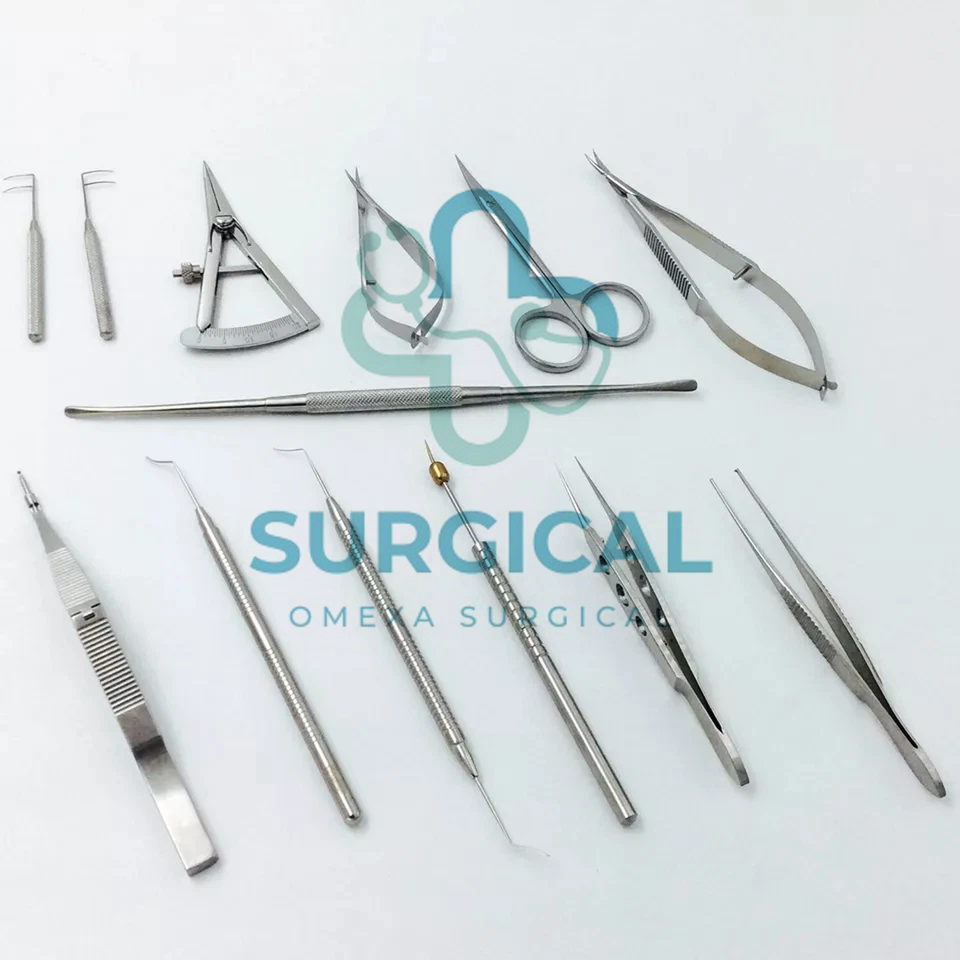 Complete Glaucoma Surgery Instrument Set | Ophthalmic Tools + Silicone ...