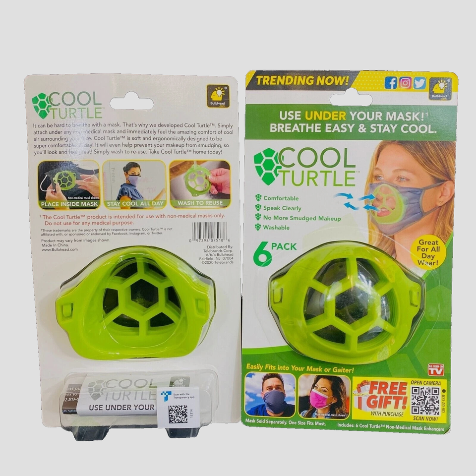 2-Pack Cool Turtle Mask Insert Breathable Washable Face Mask Support ...