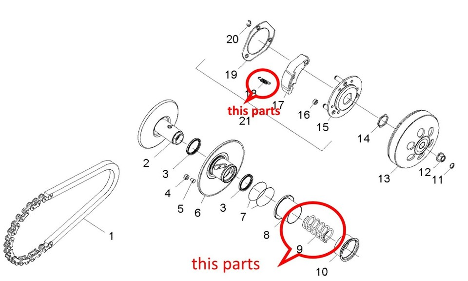 Racing Spring kit CVT clutch fits GY6 125 150 Scooter Buggy ATV Quads ...