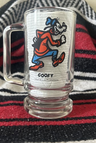 Goofy Walt Disney Productions stein glassware Vintage LQQK | eBay
