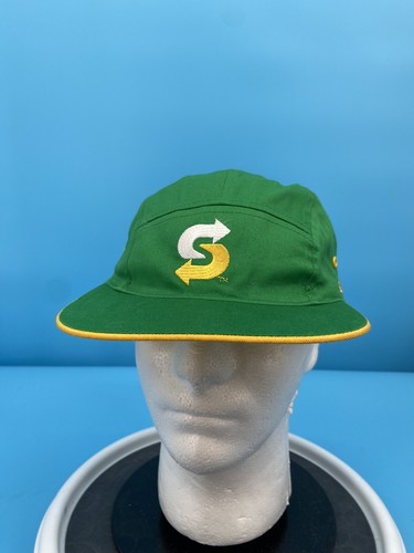 Subway Crew Employee Hat 5 Panel Logo Embroidered Snapback Cap Vented ...