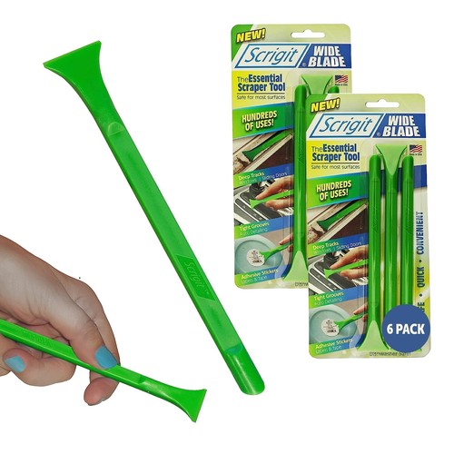 Scrigit Scraper Wide Blade No-Scratch Plastic Scraper Tool, 6 Pack ...