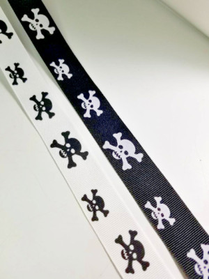 Skulls Halloween grosgrain ribbon sold by the yard 7/8 inches wide | eBay