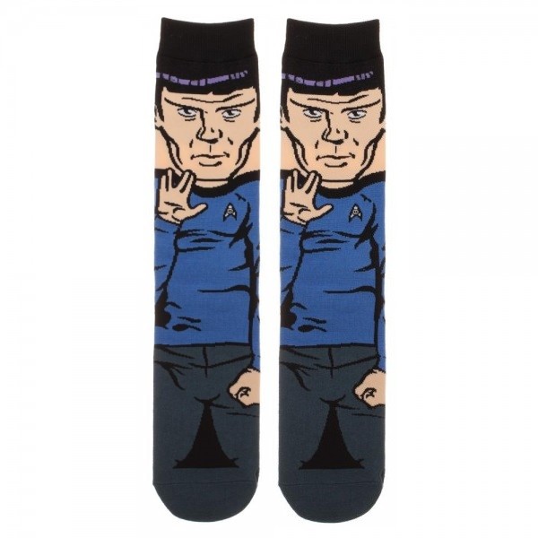 Spock 360 Star Trek Men's Crew Socks Adult Casual Live Long and Prosper ...