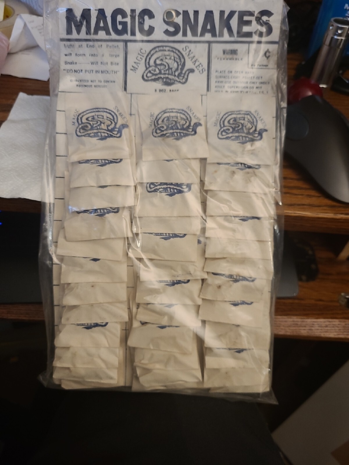 Vintage 1960's MAGIC SNAKES Full Store Counter Display Card 36 Packs ...