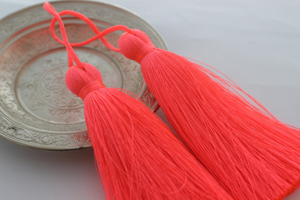 10 pcs HQ Extra Large Silky Tassel, 100% Turkish Product 110 mm Large ...