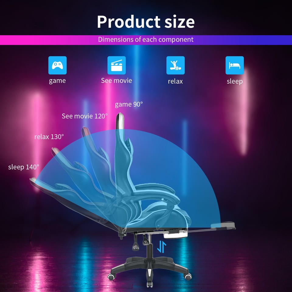 Computer Gaming Chair Ergonomic Office Gamer Chairs Swivel Racing ...